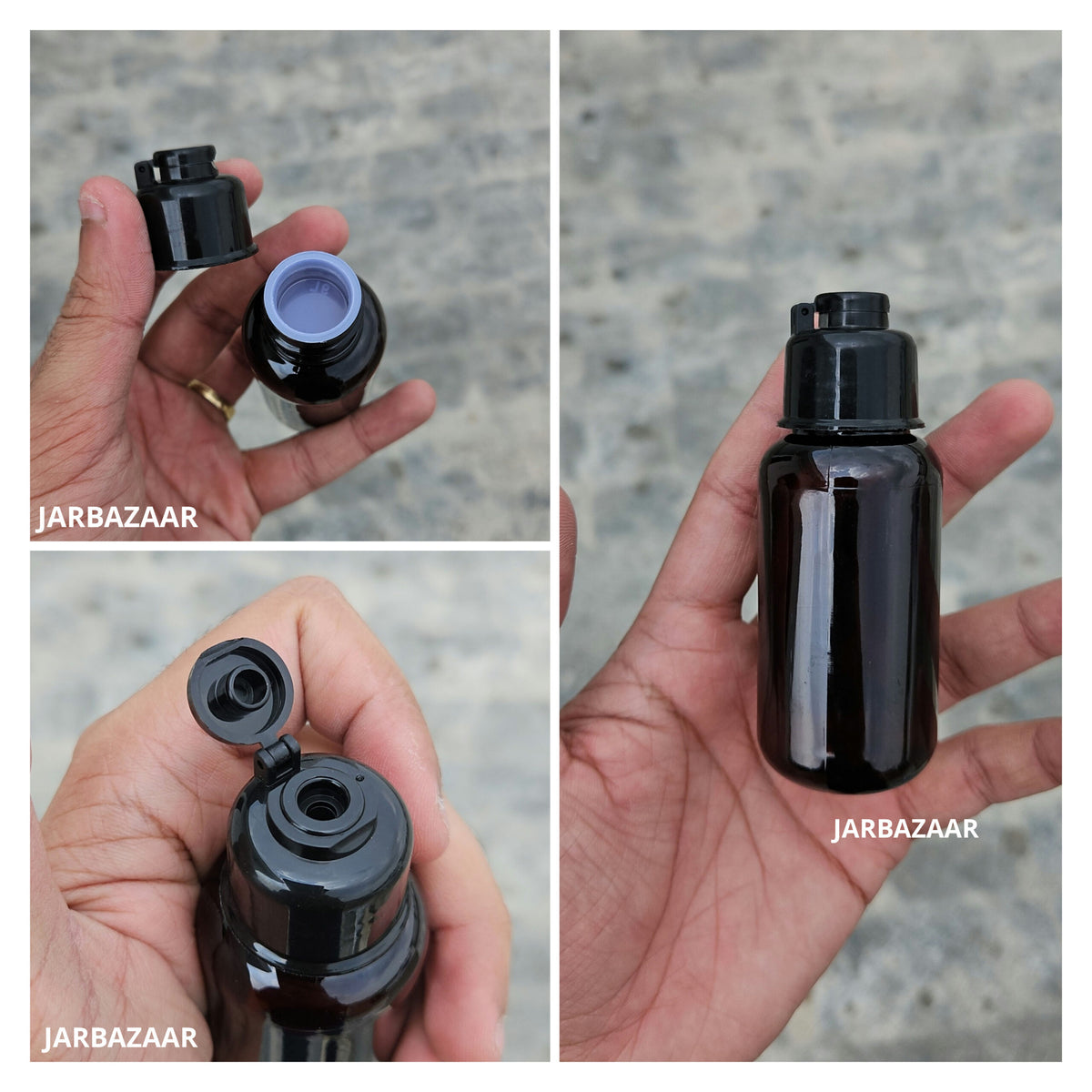 50 ML Amber Boston Fliptop Bottle – JarBazaar