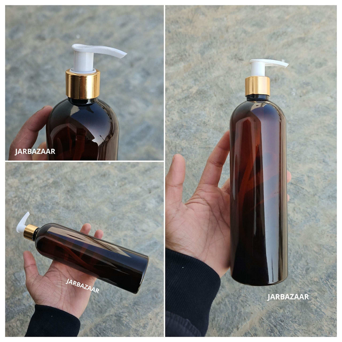 500 ML Avon Amber Dispenser Bottle (Golden Black/Golden White) – JarBazaar