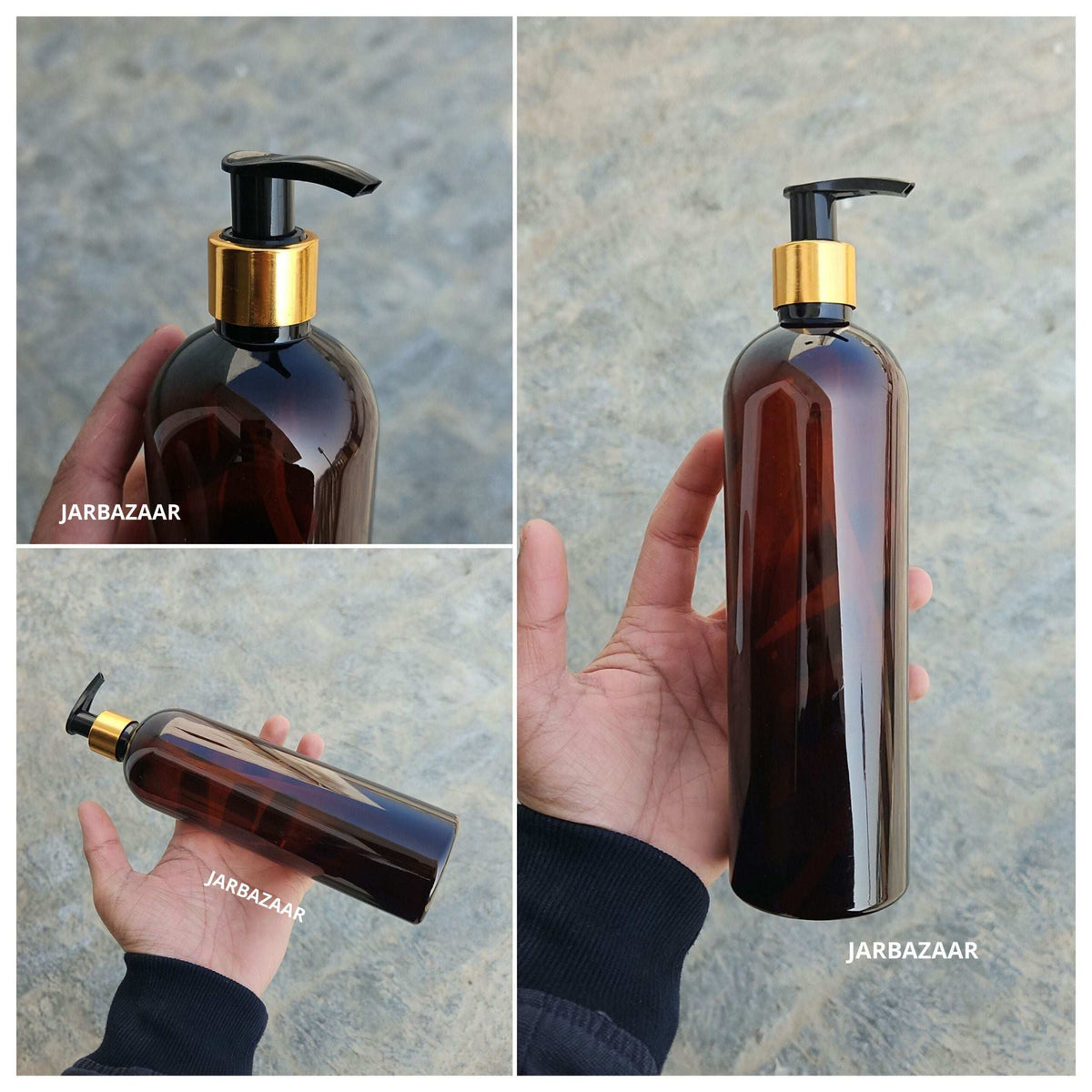 500 ML Avon Amber Dispenser Bottle (Golden Black/Golden White) – JarBazaar