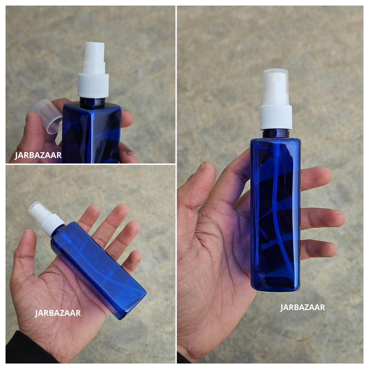 100 ML Square Blue Pet Spray Bottle – JarBazaar