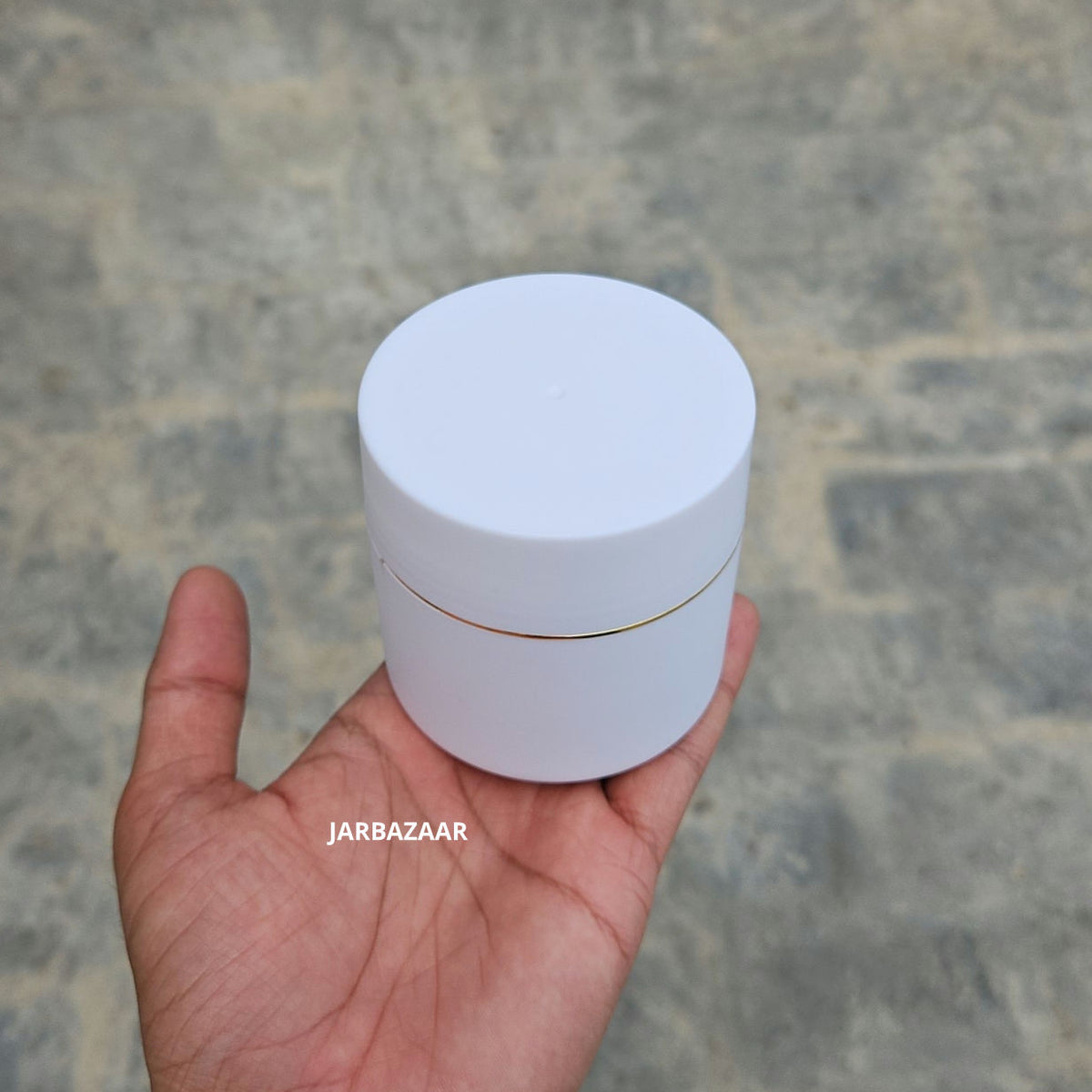 100 Gram Double Wall White Royal Jar (With Golden Lining) – JarBazaar